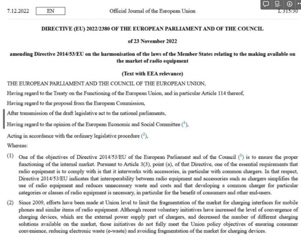 The European Union issued a new directive EU(2022/2380)to supplement ...